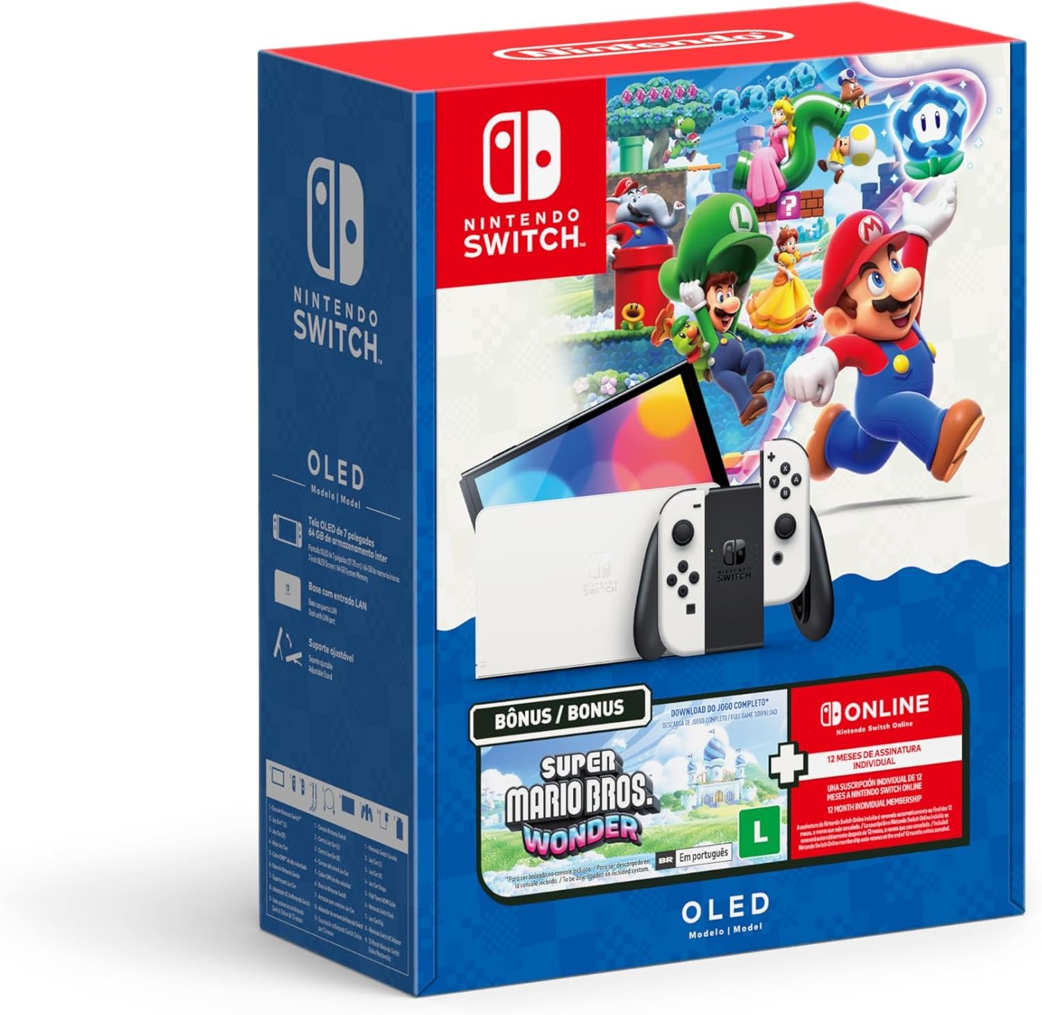 Guia Atualizado Nintendo Switch OLED + Super Mario Bros. + 12 Meses