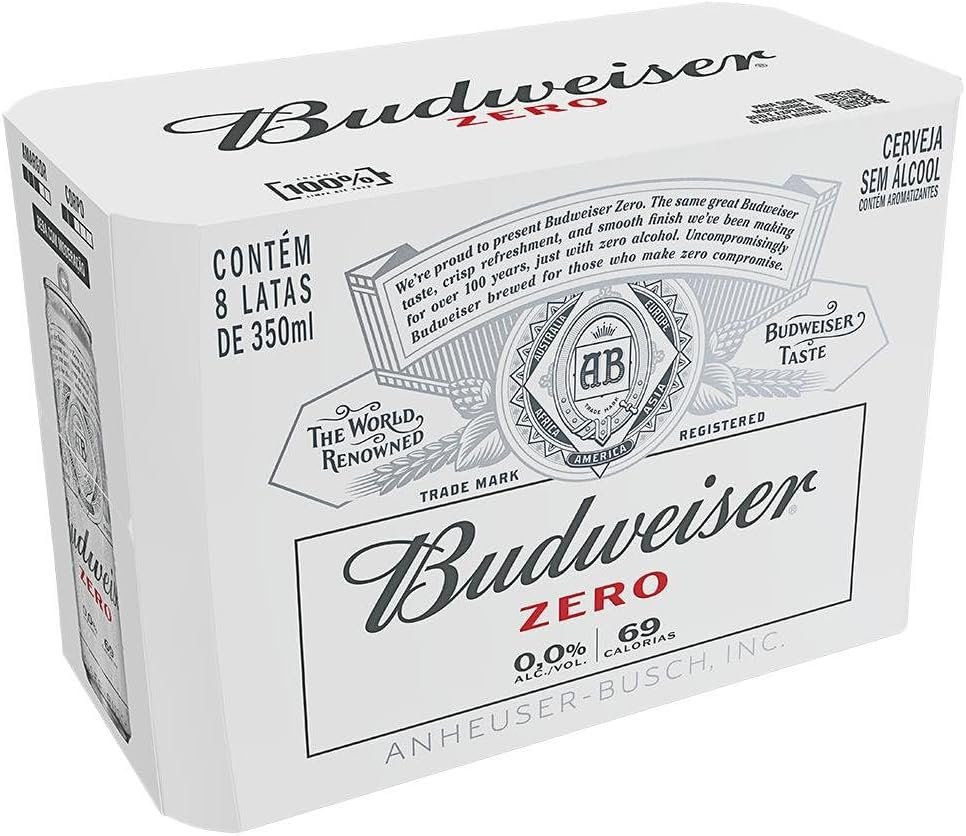 Desconto Amazon Pack 8 Latas Budweiser Zero Álcool 350ml
